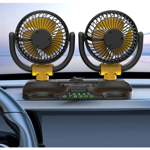 Автомобильный Вентилятор охлаждения двойной 5v , вращающийся на 360 градусов
