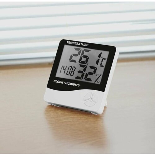 Метеостанция, показывает температуру и влажность в доме, квартире, с функцией часов и будильника