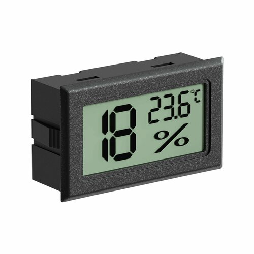 Встраиваемый цифровой гигрометр термометр техметр Т-1804 измеритель влажности и температуры воздуха (Черный)