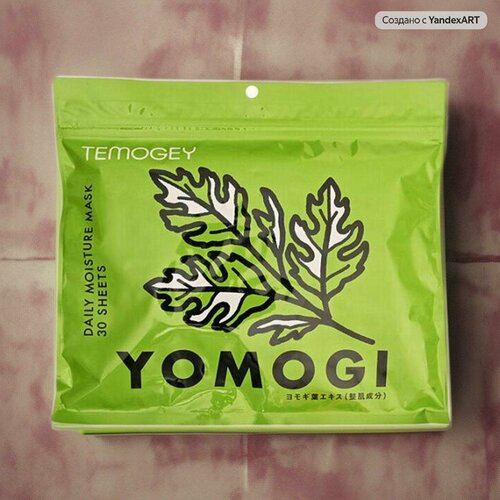 SPC TEMOGEY Yomogi Успокаивающая тканевая маска для лица Японская Полынь, для проблемной кожи, 30шт.