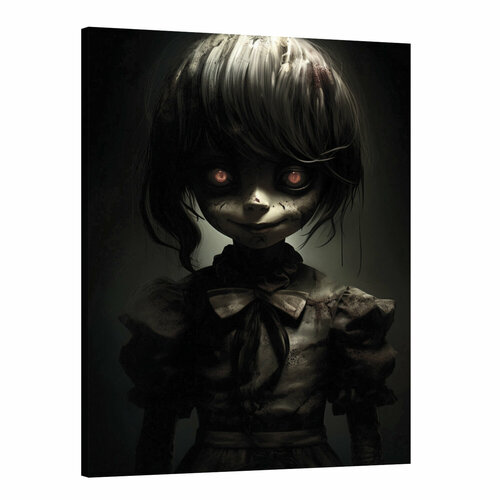 Интерьерная картина 50х70 "Кукла с демоническими чертами"