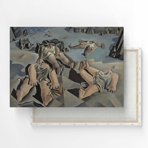 Картина на холсте, репродукция / Сальвадор Дали - Фигуры, лежащие на песке / Размер 30 x 40 см