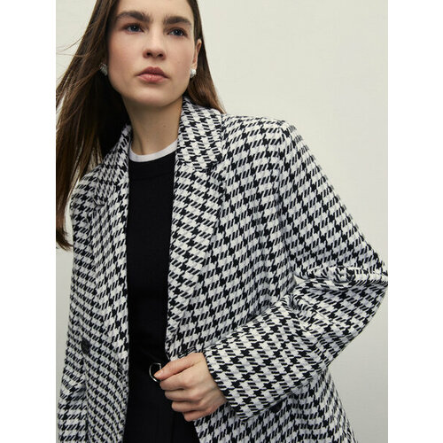 Пальто Zarina, размер XS (RU 42)/170, серый графичный принт