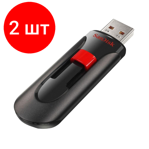 Комплект 2 штук, Флеш-память 64GB SanDisk CZ60 Cruzer Glide, USB 2.0