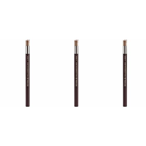 THE SAEM Карандаш-пудра для бровей Eco Soul Pencil & Powder Dual Brow 02. Deep Brown, 3 шт