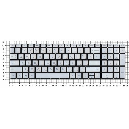 Клавиатура для ноутбука HP 15-da000 серебристая