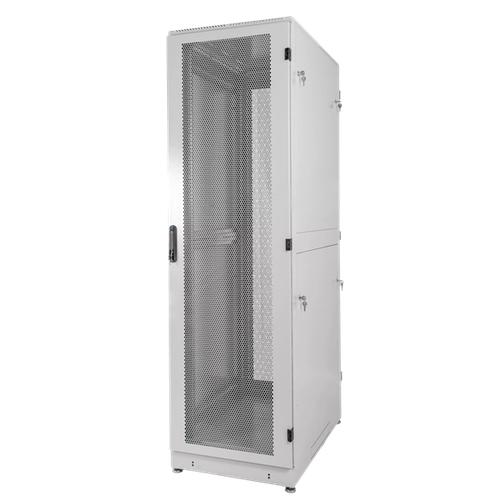 ЦМО Шкаф серверный напольный 42U (600х1000) дверь перфорированная, задние двойные перфорированные