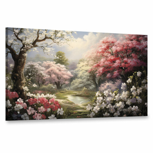 Интерьерная картина 100х60 "Остара: расцвет волшебного сада"