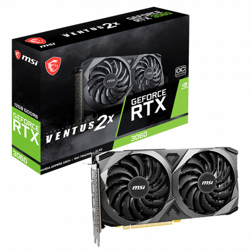 MSI Видеокарта MSI RTX3060 VENTUS 2X 12G OC 12GB GDDR6 192bit 3xDP HDMI RTL {10} (793814) GeForce RTX 3060