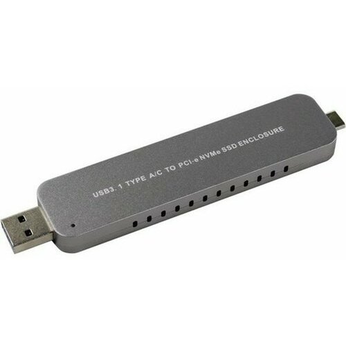ORIENT 3552U3, USB 3.1 Gen2 контейнер для SSD M.2 NVMe 2242/2260/2280 M-key, PCIe Gen3x2 (JMS583),10 GB/s, поддержка UAPS, TRIM, разъем USB3.