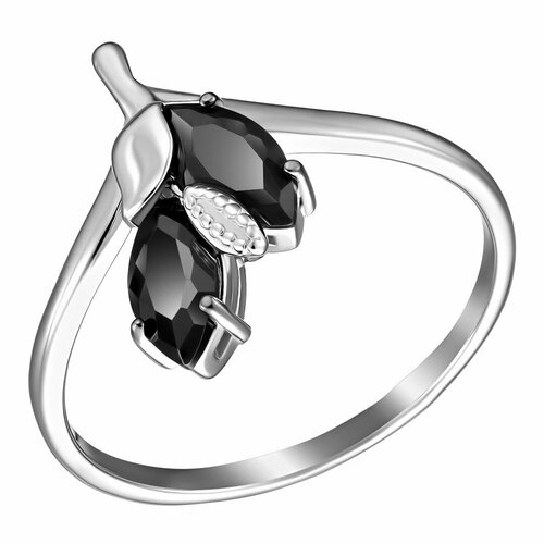 Кольцо UVI, серебро, 925 проба, родирование, размер 19.5, черный, серебряный