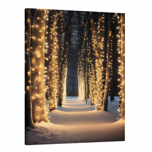 Интерьерная картина 50х70 "Зимние праздники"