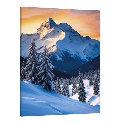 Интерьерная картина 50х70 "Зимний волшебный мир"