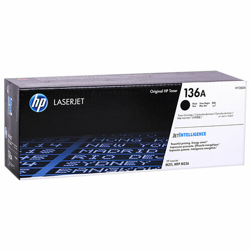 Картридж лазерный HP (W1360A) LaserJet M211dw/M236dw/M236sdn, №136A, ресурс 1150 стр, оригинальный