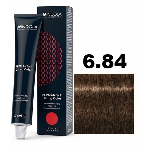 Indola Permanent Caring Color Крем-краска для волос 6/84 темный блондин шоколадный медный 60мл