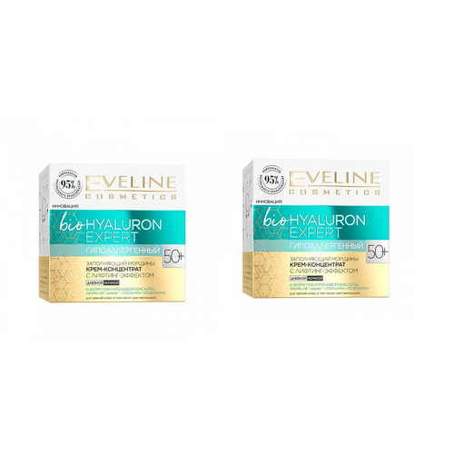 Крем-концентрат для лица Eveline Cosmetics Bio Hyaluron Expert С Лифтинг-Эффектом 50+ 50 мл 2 шт