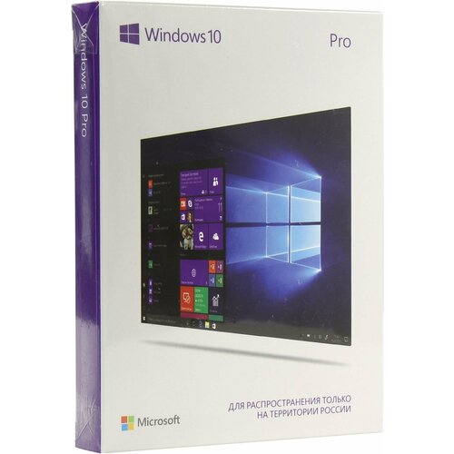 Microsoft Windows 10 Pro, коробочная версия с USB Flash, русский, количество пользователей/устройств: 1 п, бессрочная
