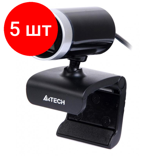 Комплект 5 штук, Веб-камера A4Tech PK-910P черный 1Mpix (1280x720) USB2.0 с микрофоном