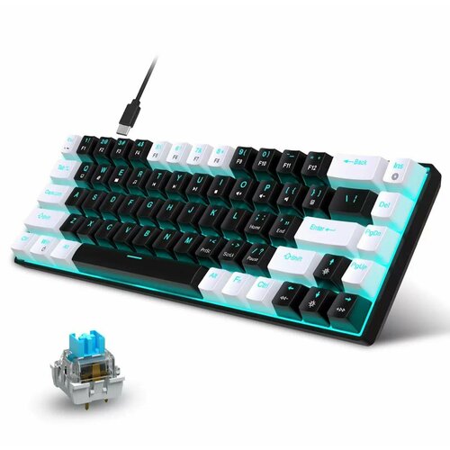 Игровая Механическая Клавиатура HKJX V700B, с подсветкой RGB , Blue Switch