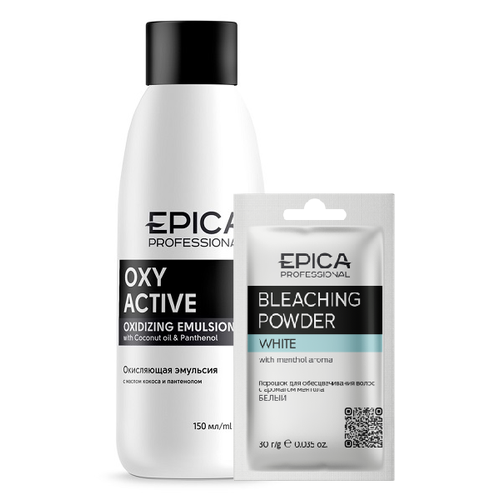 Набор EPICA Bleaching Powder Порошок для обесцвечивания Белый + EPICA PROFESSIONAL Oxy Active 6 %