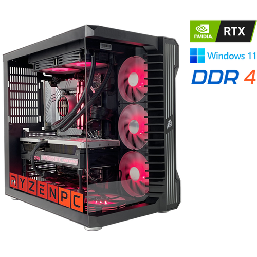 Настольный компьютер RyzenPC GAME 83503018 (AMD Ryzen 5 5600X 3.7 ГГц, AMD B550, 64 DDR4, SSD: 2000 Гб, SSD: 1000 Гб, NVIDIA GeForce RTX 3060 12 Гб, WI-FI, Без привода, 650 Вт, 1stPlayer SP9, Windows 11 Pro)