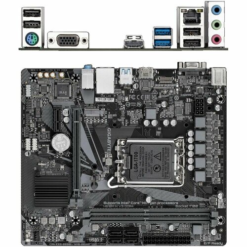 Материнская плата Gigabyte H610M H V3 DDR4 H610 Socket-1700 2xDDR4, 4xSATA3, 1xM.2, 1xPCI-E16x, 2xUSB3.2, D-Sub, HDMI, Glan, mATX