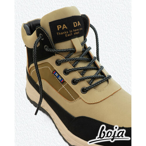 Шнурки для обуви BOJA (ЭФА), круглые, черные / серые, 150 см, для кроссовок; ботинок; кед; бутсов