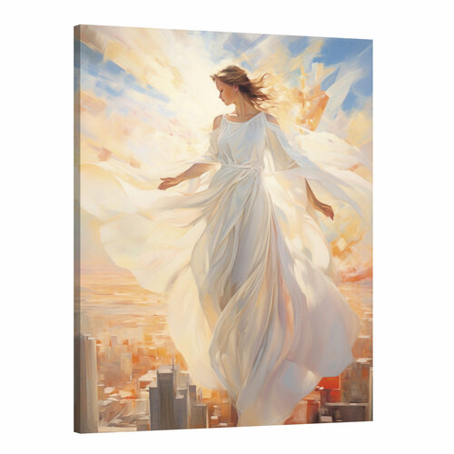 Интерьерная картина 50х70 "Ангел над городом"