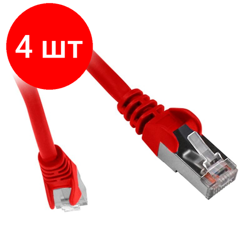 Комплект 4 штук, Патч-корд Lanmaster LSZH FTP Cat.5e, 7.0 м, красный (LAN-PC45/S5E-7.0-RD)
