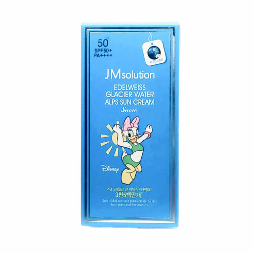 Jmsolution Охлаждающий солнцезащитный крем / Edelweiss Glacier Water Alps Moist Suncream Snow SPF50+/PA++++ Disney Daisy Duck, 50 мл