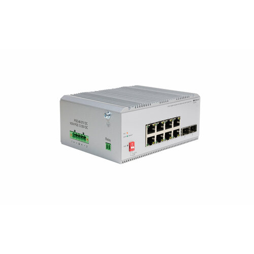 Промышленный неуправляемый PoE-коммутатор ORIGO OI2210P/185W 8x1000Base-T PoE+, 2x1000Base-X SFP, PoE-бюджет 185 Вт