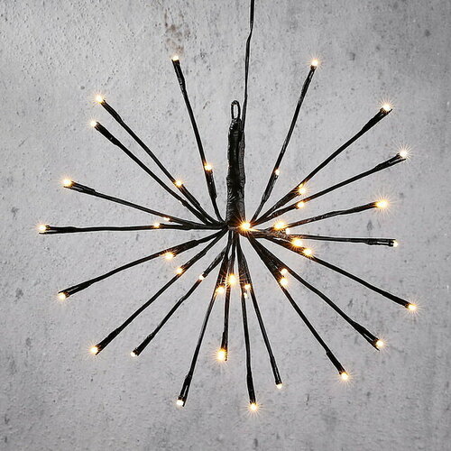 Edelman Светодиодное украшение Firework Black 30 см, 42 теплых белых LED ламп, IP44 1106954