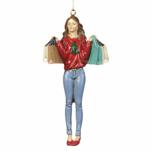 Goodwill Елочная игрушка Christmas Shopping: Леди Виллоу 12 см, подвеска MC 38115
