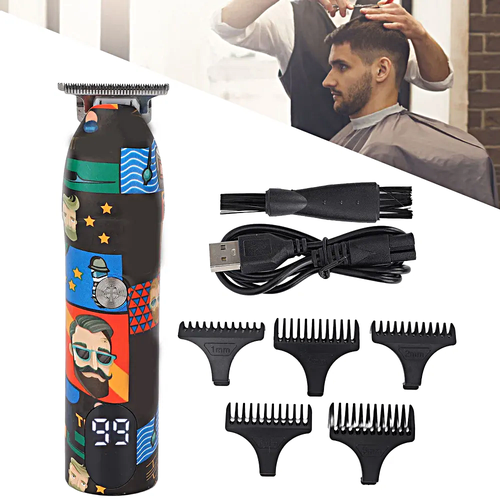 Машинка для стрижки волос Rozia, Профессиональный триммер для стрижки волос, для бороды, усов, Разноцветный Graffiti