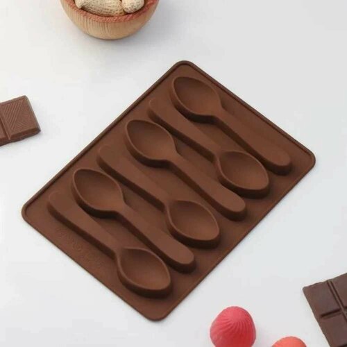 Форма для леденцов и шоколадных конфет "Ложки-2", 6 ячеек