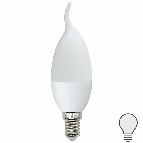 Лампа светодиодная Volpe E14 220-240 В 6 Вт свеча на ветру матовая 600 лм нейтральный белый свет. Набор из 2 шт.