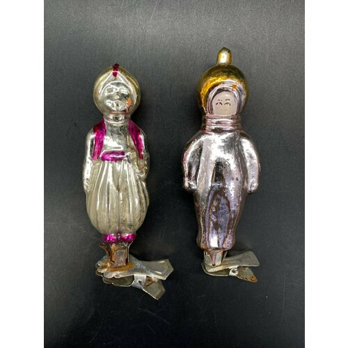 Набор из двух ёлочных игрушек на прищепках ("Маленький Мук" и "Космонавт"), стекло