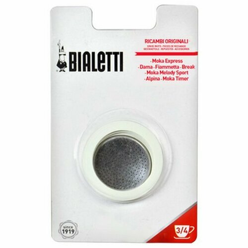 Уплотнитель Bialetti для алюминиевых кофеварок 3шт (+ фильтр), 3/4 порции