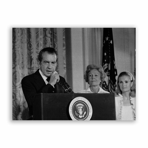 Постер, плакат на бумаге / Ричард Никсон - 37-й президент США / Размер 40 x 53 см