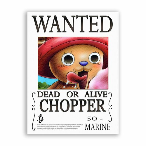 Постер, плакат на бумаге / Wanted - Ван-Пис: Тони Тони Чоппер / Размер 60 x 80 см