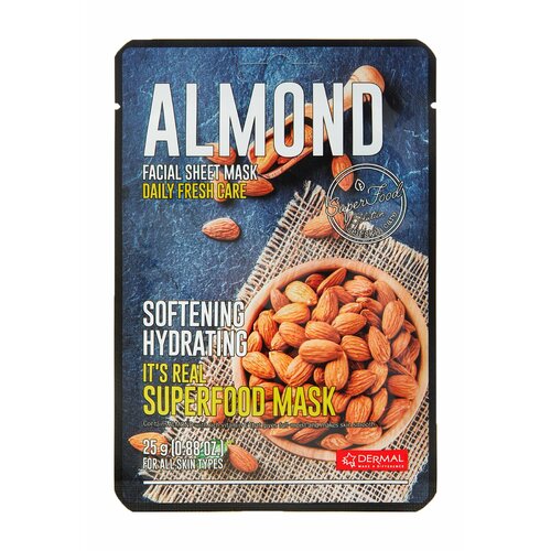 DERMAL Маска для лица Superfood с миндалем, 25 г