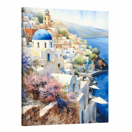 Интерьерная картина 50х70 "Греция: мелодия ветра"