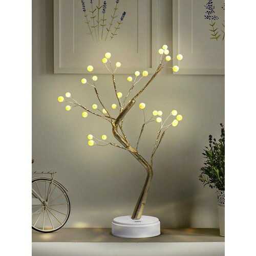 ЭРА ЕGNID - 36W Декоративный светильник Жемчужное дерево h 45 см, теплый свет, 36 LED, 3*АА, IP20 Б0051949 (7 шт.)
