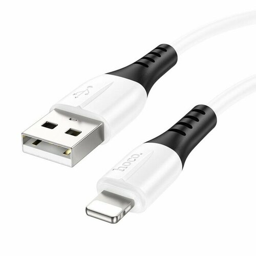 Кабель Hoco X82, Lightning - USB, 2.4 А, 1 м, оплётка силикон, белый (комплект из 7 шт)