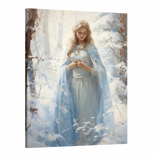Интерьерная картина 50х70 "Зимняя мечта Снегурочки"
