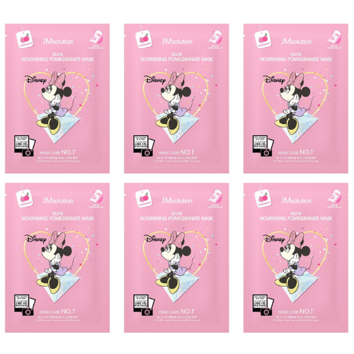 Маска тканевая JMSolution с экстрактом граната, Disney Collection Selfie Nourishing Pomegranate Mask, 30 мл, 6 шт