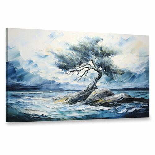 Интерьерная картина 100х60 "Море и дерево"