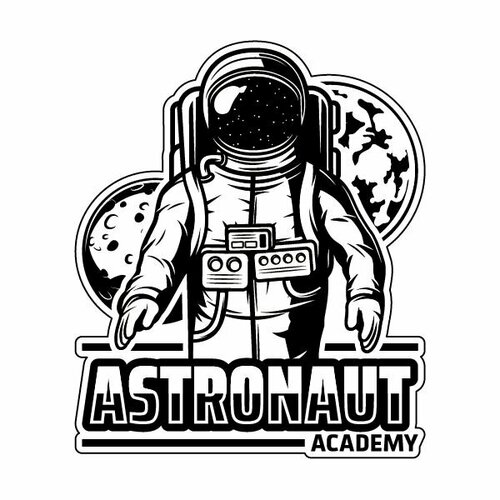 Наклейка Astronaut Academy / Академия космонавтов 12х15 см