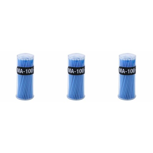 Микробраши Kristaller одноразовые для нанесения растворов, MA-100 Regular, синий, 100 шт, 3 упаковки