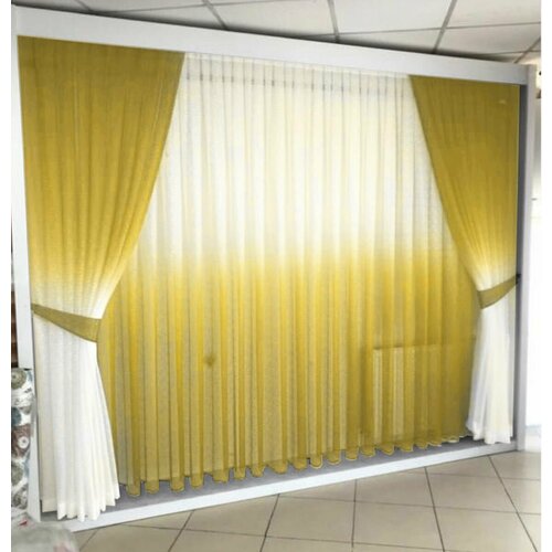 Тюлевые шторы СИЯН-1 (шир. 600 см х выс. 270 см ) Цвет желтый